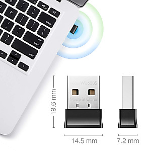 Cudy 650Mbps Nano Size USB WiFi Adapter, Dual Band 5GHz/2.4GHz Wireless Adapter for PC or Laptop, Windows, Mac OS