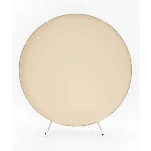Harfirbe 6.5 ft Round Backdrop Cover Solid Color Round Backdrop Baby Shower Peach Color Background Birthday Party Decoration