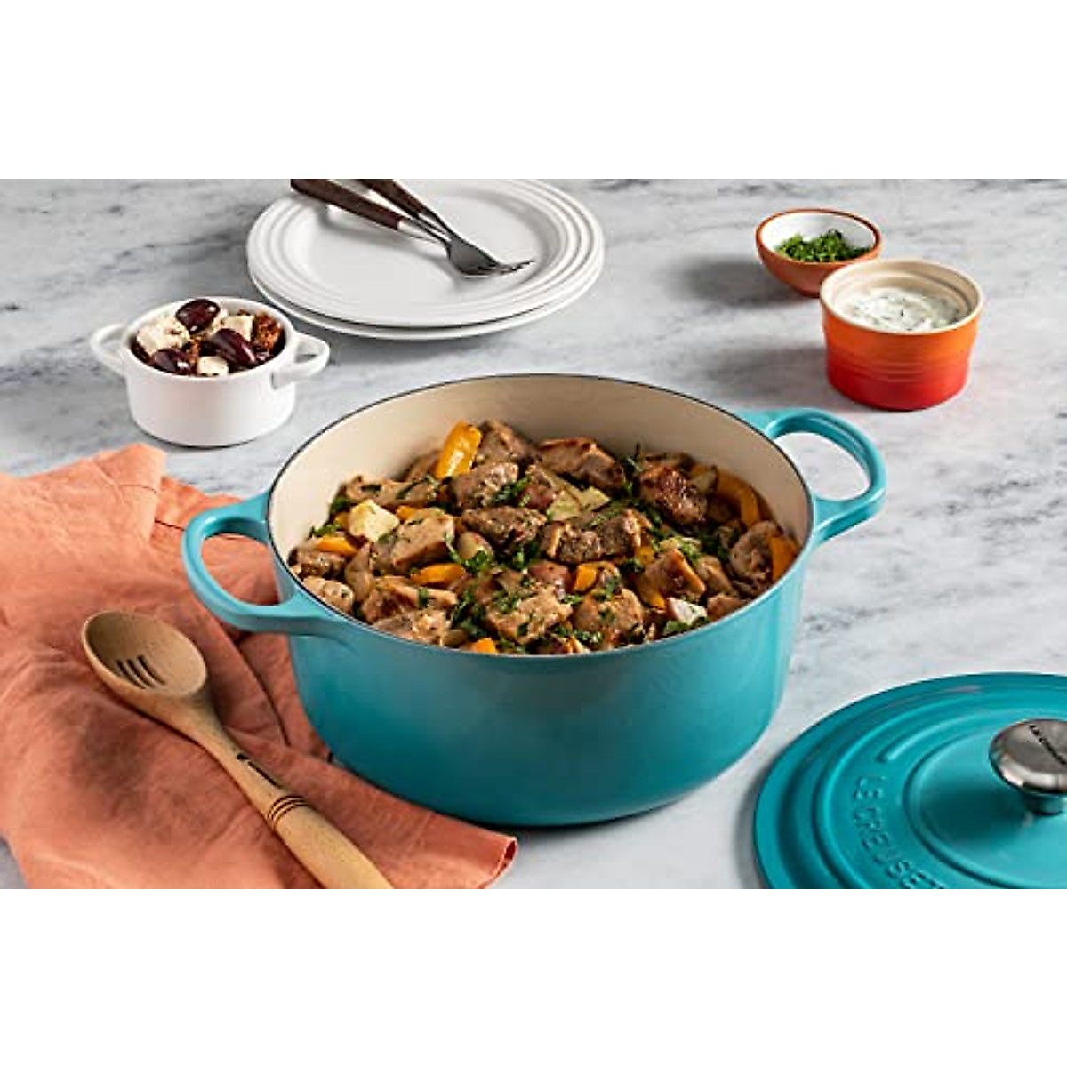 Le Creuset Signature Enameled Cast Iron Round Dutch Oven, 5.5qt., Caribbean