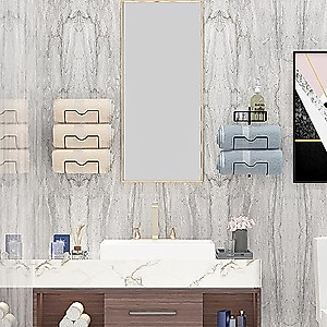 X-cosrack Over Door Towel Rack for Bathroom - Wall Mount Towel Holder with 6 Compartments - Rolled Towel Organizer Door Hanging - Matte Black