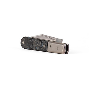 LionSTEEL Barlow Traditional Gentlemen’s Folding Pocket Knife, Collector Quality Folder for EDC, Titanium Bolsters, M390 Steel, Made in Italy (Clip Point, Blue Carbon Fiber)