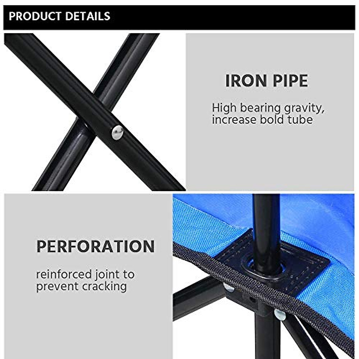 Yaheetech 6 Seats Foldable Sideline Bench for Sports Team Portable Camping Folding Bench Chairs with Carry Bag, Blue