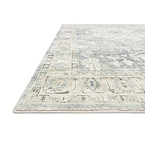 Loloi II Rosette Collection ROS-07 Denim/Fog, Traditional 7'-6" x 9'-6" Area Rug