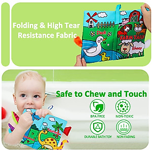 2 PCS High Contrast Crinkle Baby Books 0-6 Months Interactive Sensory Baby Toys 9-12 Month Montessori Activities Touch Feel Infant Book 0-3-6 Month Car Seat Travel Essentials Newborn Development Gift