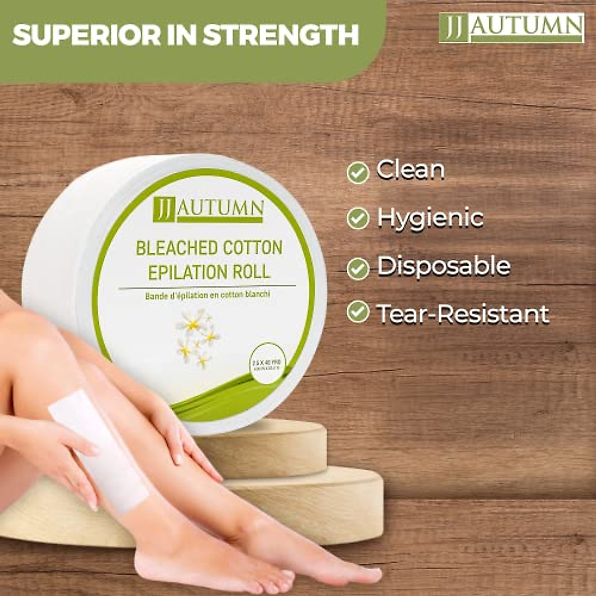 Cotton Wax Strips Roll | Waxing Strips for Face, Body, and Eyebrows | Salon Grade Facial Wax Strips for Hair Removal | No Irritation & Pain | 40-Yard Epilation Wax Strip Roll for Men & Women