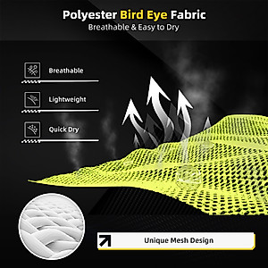 SHORFUNE High Visibility Mesh Safety Vest with 10 Pockets, Mic Tabs, Zipper and Reflective Strips, Reflective Construction Vest for Men and Women, ANSI/ISEA Standards, Yellow, L