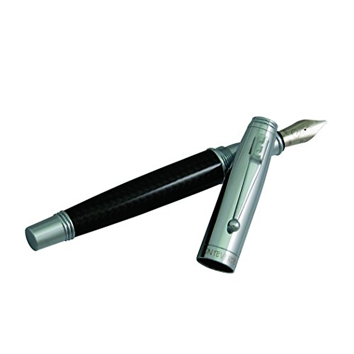 Monteverde Invincia Chrome, Black Carbon Fiber Medium Fountain Pen (MV40065)