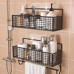 Aster 8 Pack Adhesive for Shower Caddy Adhesive Replacement, Clear Strong Shower Adhesive Strips, No Drilling Waterproof Wall Hooks for Corner Shower Caddy, Bathroom Storage Shelves and Kitchen Racks