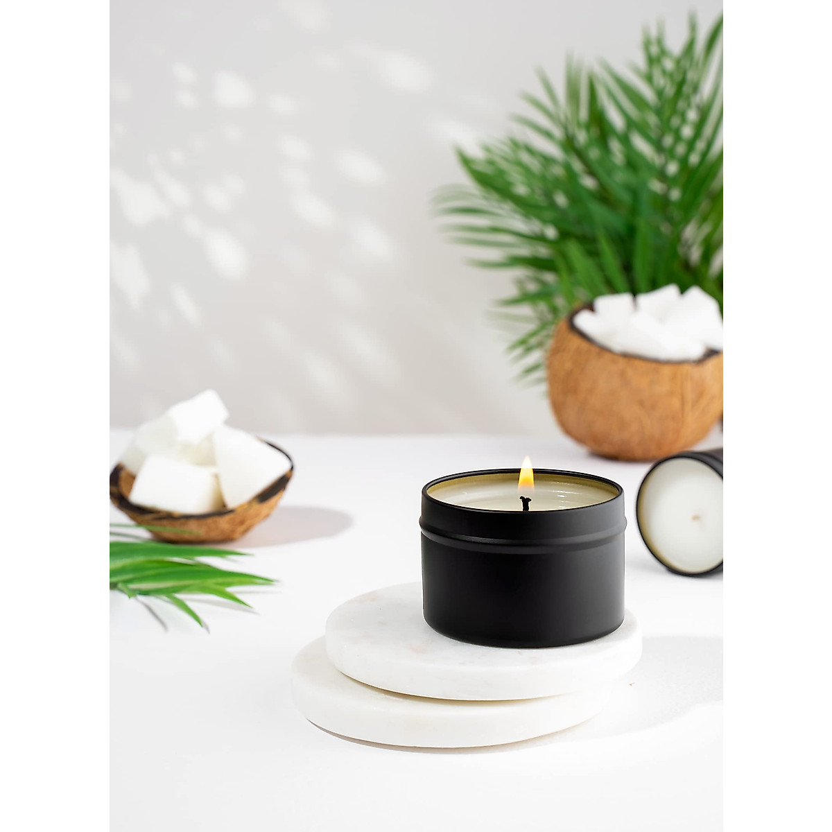 Black Candle Tins 4oz, Bulk Candle Making Tins 24 Piece Candle Containers, Wholesale Candle Jars for Candle Making - More Color Available (Black)