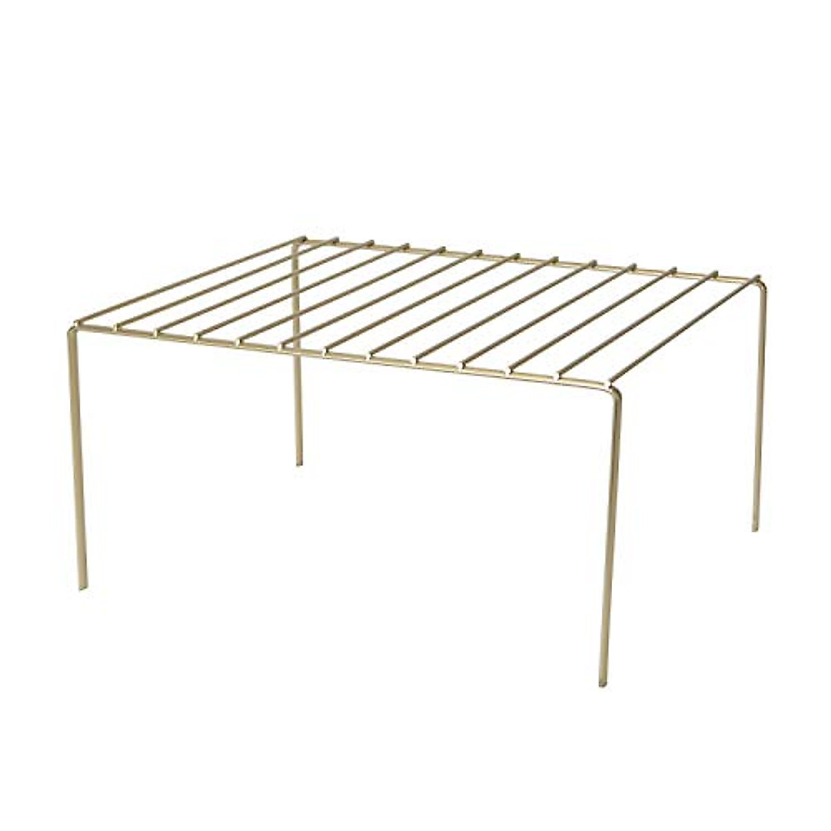 Kitchen Details Medium Helper Shelf | Cabinet & Countertop Organization | Plates & Dinnerware | Glasses | Maximize Space | Free Standing | Satin Gold