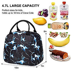 Bluboon School Backpack for Boys Teens Bookbag Travel Daypack Kids Girls Lunch Bag Pencil Case (Lightning Blue-3pcs)