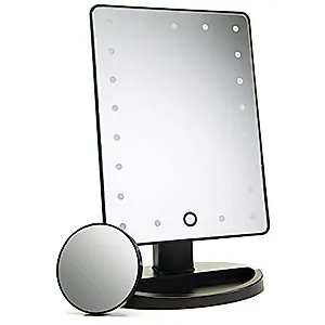 Absolutely Luvly Natural Daylight Lighted Makeup Mirror/Vanity Mirror with Touch Screen Dimming,Detachable 10X Magnification Spot Mirror