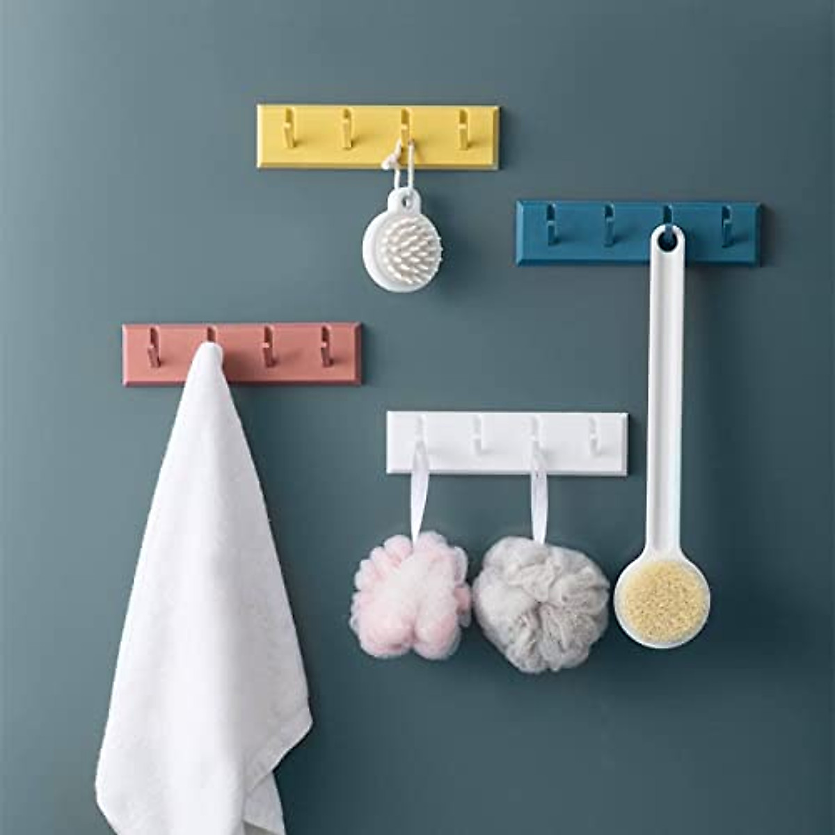 NA Creative Organ Hook Kitchen Wall-Mounted Nail-Free Hanger Behind The Door Bathroom no Traces on The Walls Plastic Bathroom Adhesive Hook