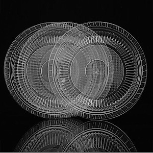 YAOSHENG 100PCS Disposable plastic table ​plate for Party Supplies,Holiday,Easter,Cake.