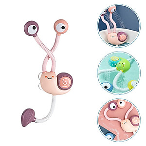 Toyvian Bath Toys for Baby Toddlers, Upgrade Electric Shower Baby Bath Toys Cartoon Snail Double Sprinkler Bathtub Tub Water Toys for Baby Kids（Battery Style, Random Color）
