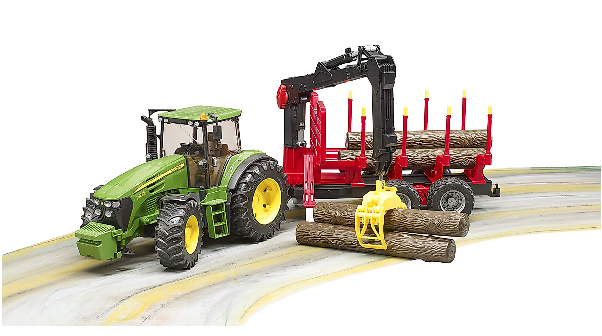 John Deere Log Truck with Crane and Logs | Bruder Toy Model