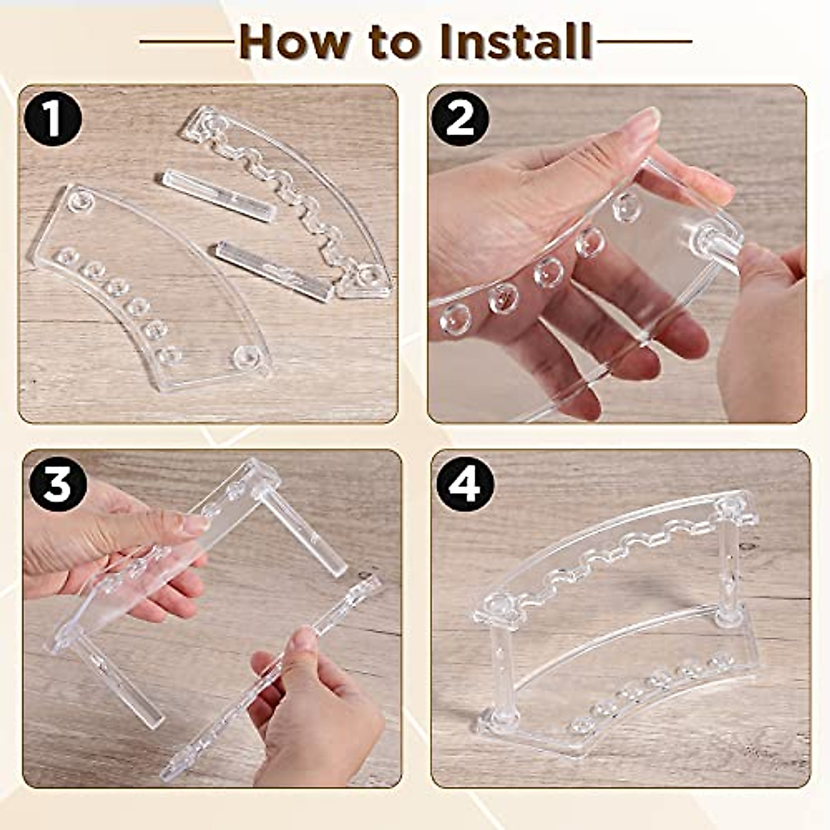 Chinco Plastic Pen Holder Clear Display Stand 6-Slots Pen Display Stand Eyebrow Pen Stand Makeup Brush Rack Organizer for Home Office Desk School Supplies, Vertical (10 Pieces)