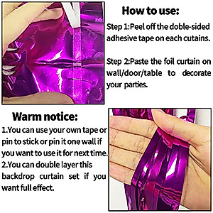 3 Pack Foil Fringe Backdrop Curtains Party Decoration - Tinsel Party Door Fringe Curtain Backdrop for Birthday Bachelorette Party Engagement Graduation Decoration (Sequins Light Blue)