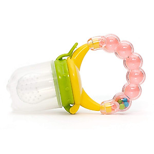 Jolly Dale Baby Teething & Feeding Set with Silicone Baby Bucket Bib, Baby Banana Teether & Baby Mesh Food Feeder Pacifier - Soft, Food-Grade Silicone - Perfect Teether Kit for Babies & Toddlers