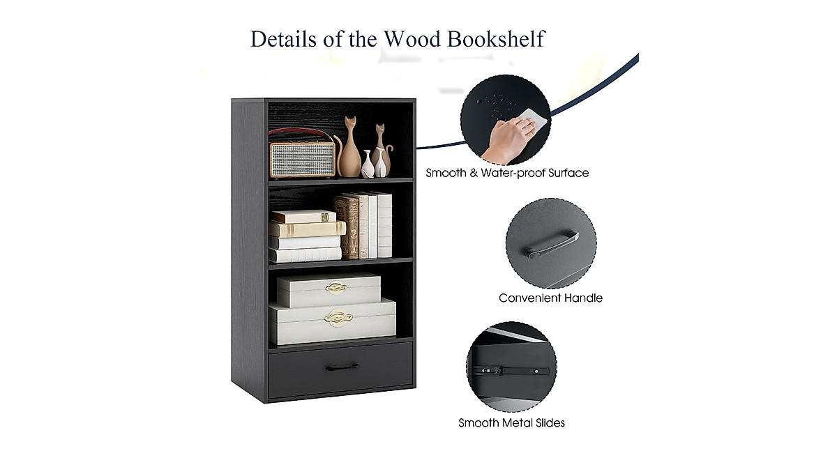 Giantex 4 Tier Bookcase: Stylish Storage Solution