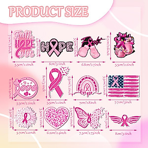 Sintuff 36 Pieces Breast Cancer Awareness Decorations Wooden Pink Ribbon Ornaments for Tree Pink Ribbon Party Hanging Decoration Wooden Pink Ribbon Decorations for Tree Breast Cancer Awareness Month