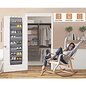 KEETDY Long 3 Tier Shoe Rack for Closet and 8 Pockets Door Shoe Organizer