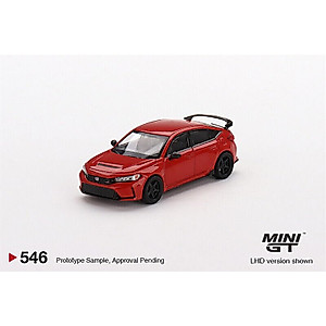 True Scale Miniatures Model Car Compatible with Honda Civic Type R Rallye 2023 W/Advan GT Wheel Red Limited Edition 1/64 Diecast Model Car MGT00546