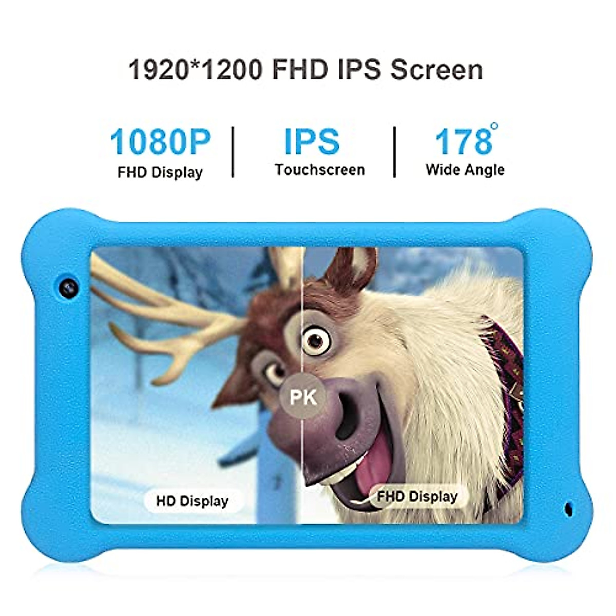 ANXONIT Kids Tablet, 7 inch WiFi Android 11 Tablet for Kid, Full HD 1920x1200 IPS Screen, 2GB RAM 32GB ROM,Kidoz Game Education Apps (Blue)