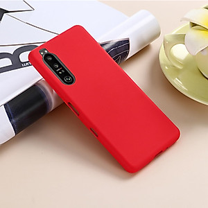 Case for Sony Xperia 1 III, Liquid Silicone Protective Phone Case for Sony Xperia 1 III with Silicone Lanyard, Slim Thin Soft Shockproof Cover for Sony Xperia 1 III Silicone Case Red