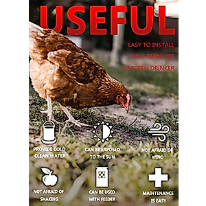 Hfarming Chicken Waterer Cups, Pack of 6 Chicken Waterer PVC Tee Fittings, with 1/8 Inch FTP Threads, Automatic Chicken Waterer for Chicken Ducks Quail Bird