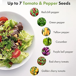 LYKOCLEAN Tomato Seed Pod Kit for AeroGarden Hydroponics Growing System, 350+ Seeds, Include Red Pepper, Green Pepper, Yellow Pepper, Purple Bell Pepper, Cucumber, Red Cherry Tomato, Golden Tomato