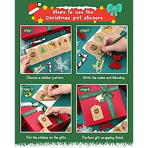 Christmas Gift Tag Stickers Christmas Gifts Name Tags Merry Christmas Tag Stickers 200 Pieces Kraft Self Adhesive Labels Xmas Gift Stickers Holiday Tag