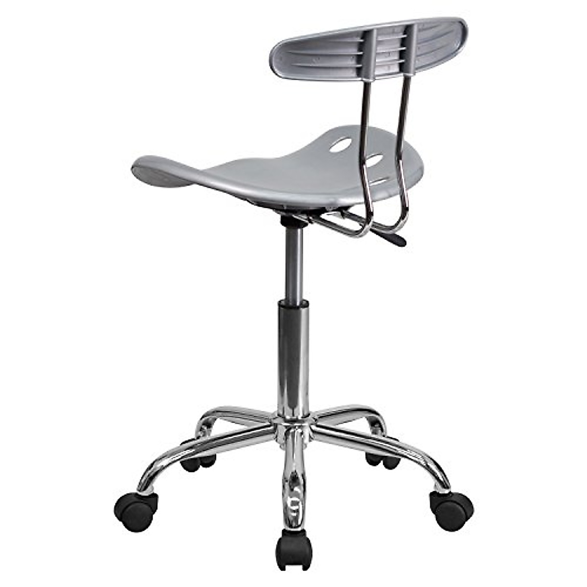 Flash Furniture Elliott Vibrant Silver and Chrome Swivel Task Office Chair with Tractor Seat