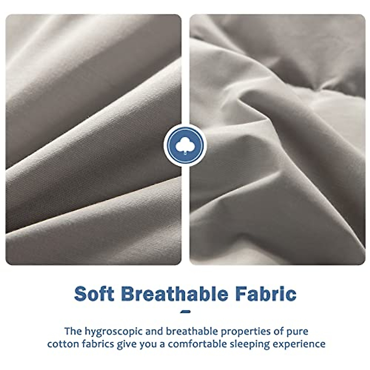 Dafinner Down Blanket Queen Size | Lightweight Summer Cooling Bed Comforter | 750 Fill-Power Feathers & Down Quilt, Noiseless & Extra Soft Thin Duvet Insert with Satin Trim, Gray