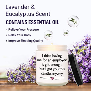 Afterprints Scented Candles - Boss Gifts for Women Men, Funny Birthday Gifts for Best Boss, Boss Lady, Boss Female, Cool Gifts for Bosses - Lavender Natural Soy Wax Candle