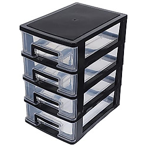 FOMIYES Storage Drawers 4 Layer Drawer Storage Tower Clear Drawers Closet Storage Box Storage Shelf Storage Rack for Office Bedroom Living Room Desk Organizer