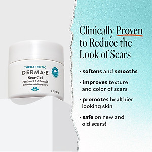 Derma E Scar Gel – Scar Treatment for Face – Hydrating Gel for Acne Scars, Burns & Stretch Marks with Panthenol & Allantoin, 2 oz