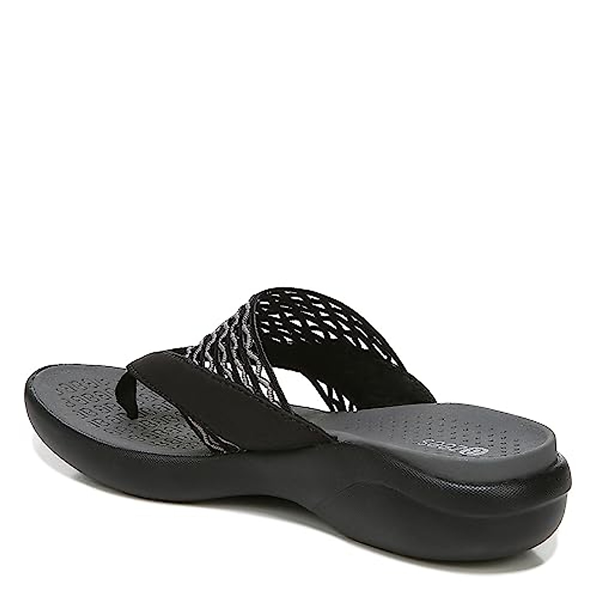 BZees Womens Cabana Sandal Flip-Flop, Black, 10 Wide US