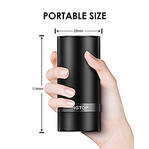 KINGTOP Electric Grinder, Portable Automatic Electric Herb Grinder, Metal Rechargeable Electric Spice Grinder (Black)