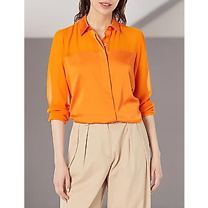 Karl Lagerfeld Paris Women's Sport Blouse, Ginger, Large