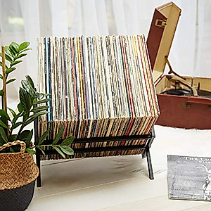 MODERN VINYL Record Holder - Matte Black Metal - 80-100 LP Storage - Simple, Quick Assembly - Vinyl Display, Storage - High-End Design - Protects Vinyl - Organize Albums - Book, Magazine, Files