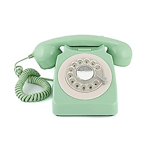 GPO 746 Rotary 1970s-style Retro Landline Phone - Curly Cord, Authentic Bell Ring