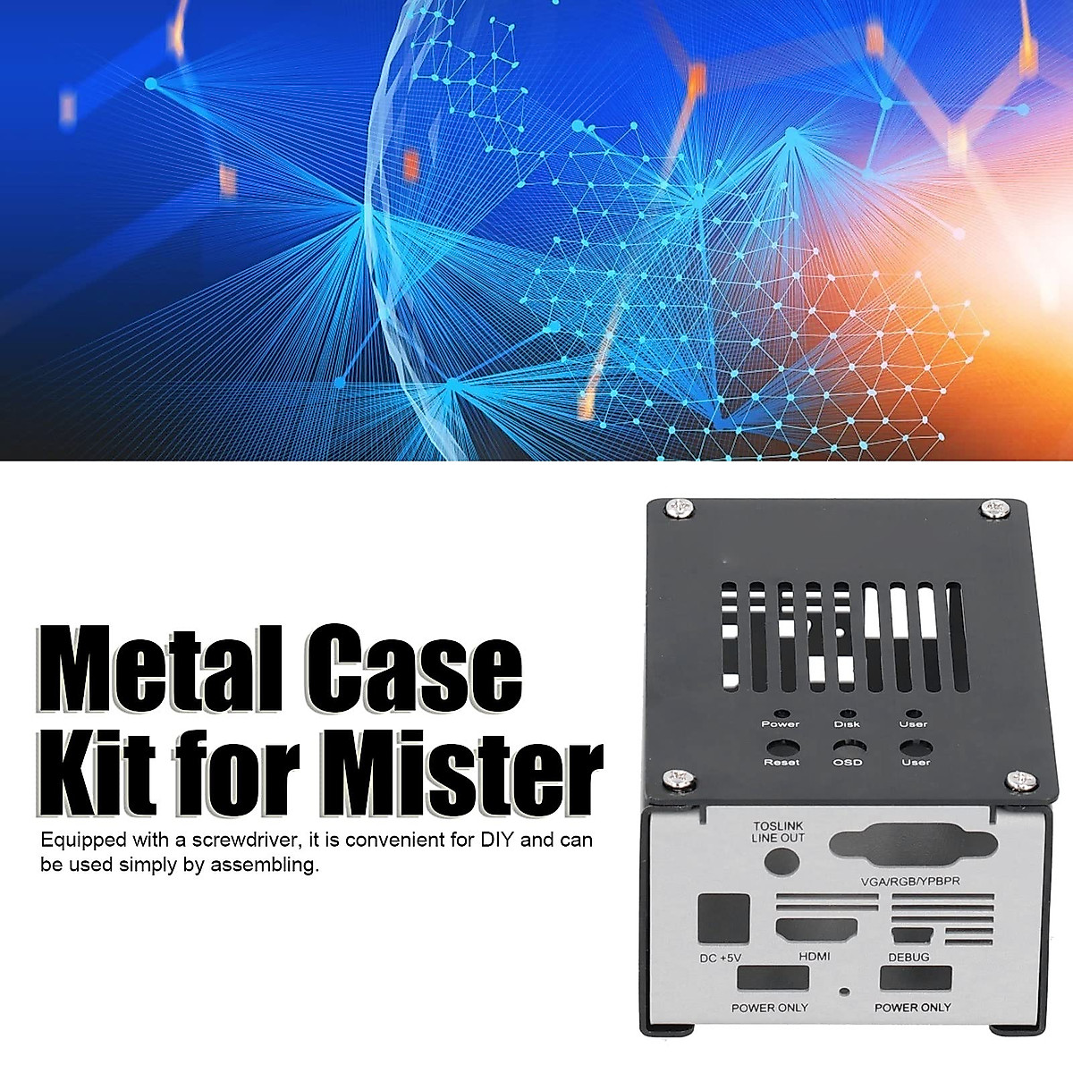 KOSDFOGE Metal Case Kit, Metal Case Kit for Mister DIY Metal Housing Kit Accessories for Terasic DE10‑Nano for Simulates Game Consoles, Computers, and Arcade Boards