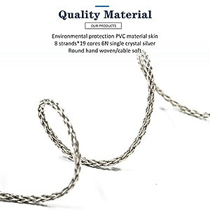 GUCraftsman 3.5mm Stereo Male to 4.4mm Balanced Female Portable Headphone Adapter Cable 6N Single Crystal Silver Headphone Jack Convert Cable for Audio Players with 3.5mm Ports