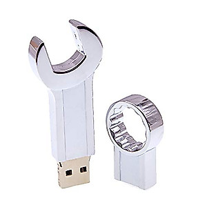 Wrench Thumb Drive 64GB USB 2.0 Flash Drive, Kepmem Cool 64 GB Memory Stick Creative Jump Drive, Metal Pen Drive Silver Zip Drive Novelty Gift for Friend