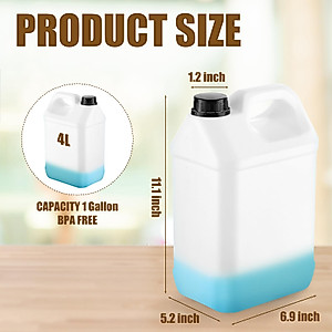 Skylety 8 Pack 1 Gallon Plastic Jug with Lid and Handle Storage Containers Jugs Empty Gallon Containers Commercial Plastic Jugs for Liquids Water Sauces Soaps Detergents