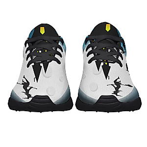 Halloween Shoes for Men Women Running Sneakers Breathable Casual Sport Tennis Shoes Black Size 5