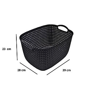 IPP Pack of 2 black organizing baskets
