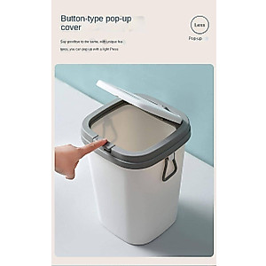 NA Push-Type Household Trash can Living Room Bathroom Kitchen Bedroom Office 8L 13L