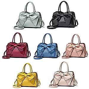 Nevenka Women Handbag PU Leather Top Handle Satchel Bag Fashion Lady Tote Shoulder Handbag for Daily Use Party (Beige)